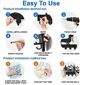 MAYJOYDIY Wood Bird Flower Coat Rack Wall Mounted 11.8×7.9inch Self-Adhesive Hummingbird Key Holder for Wall Black Birds Hooks Wall Art Decor 5 Alloy Hooks for Entryway Living Room Camping Gift