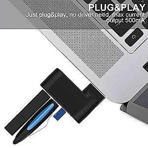 Lysee Cable Winder - TINFTEK Rotatable Mini 3 Ports USB HUB 2.0 USB Splitter Adapter for Notebook/Tablet Computer PC Peripherals High Speed USB Hubs
