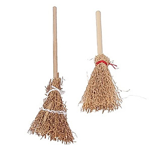 FOTABPYTI Halloween Straw Craft, Mini Witch Broom Lifelike 20PCS for Role Playing Games