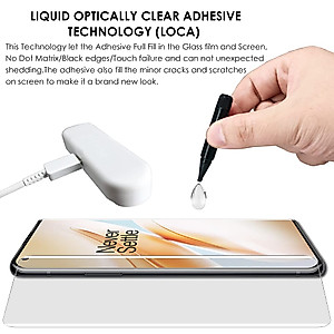 Akcoo [3 Pack OnePlus 8 Pro Screen Protector Tempered Glass, UV Set, Full Screen Adhesive, Scratch Repair,Sensitive Touch,Fingerprint-ID Compatible