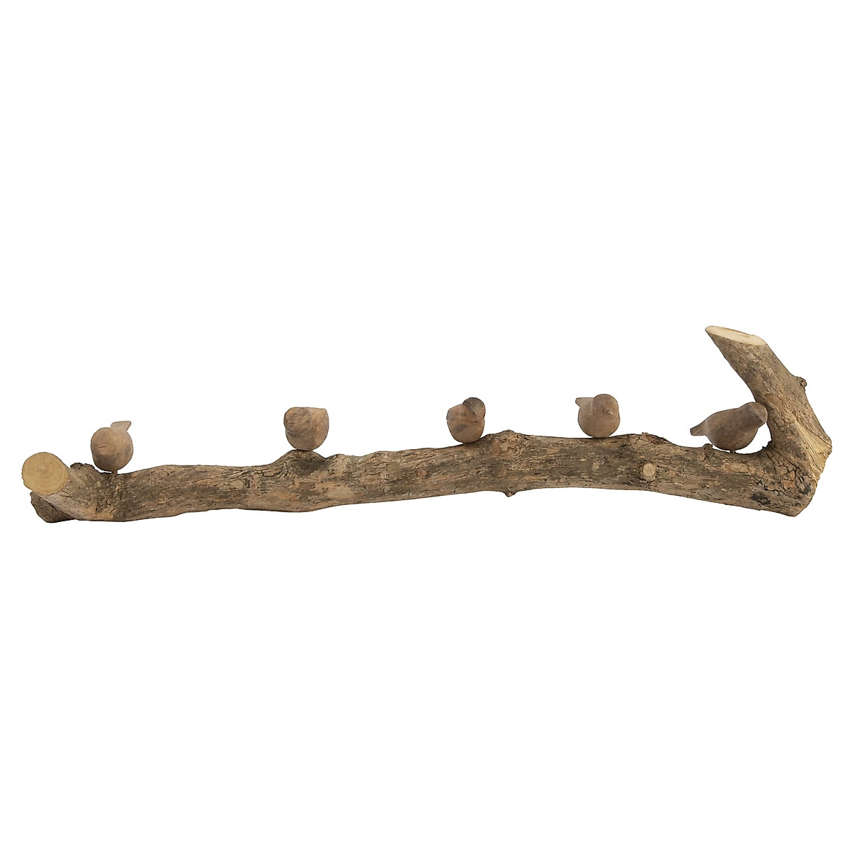 Creative Co-Op Driftwood Branch with Hand-Carved Mango Wood Birds (Each one Will Vary) Décor, Brown