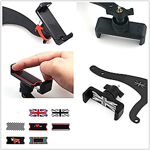 Heinmo for Cooper F54 F55 F56 Smartphone Cell Phone Cup Mount Holder with Cradle Rotatable Clip(for 3.5-5.5 Inch Phone) (Gray Rice)