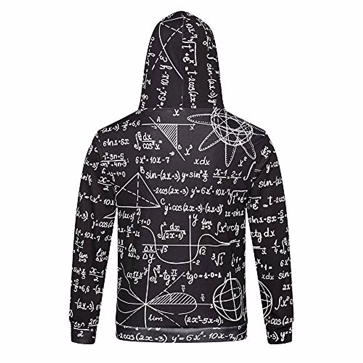 Cool Hoodies for Men, Thenlian Mens Autumn Winter 3D Math Formula Printing Long Sleeve Sweatershirt Top Blouse(Black, XL)
