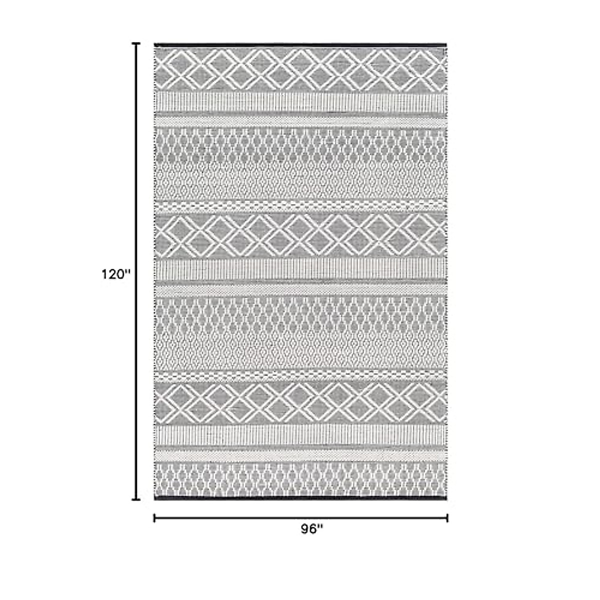 Hauteloom Hala Wool Living Room, Bedroom Area Rug - Gray, Ivory - 8' x 10'