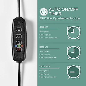 360° Grow Light for Indoor Plants - Gooseneck Full Spectrum Growing Lamp Strip w/ 3 Modes 9 Dimmable Brightness 3/9/12 H Timer Ideal for Greenhouse Plants Flowers Veg Succulents Potted Growth