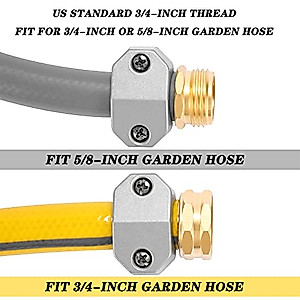 Zinc and Aluminum Male and Female Coupling, Fits All 5/8-Inch and 3/4-Inch Garden Hose Repair Fitting, 2 Pack (Male + Female)