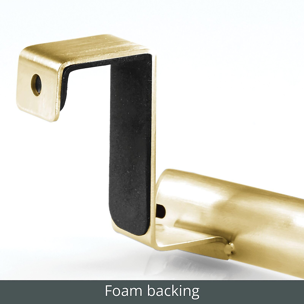 mDesign Steel Over Door Curved Towel Bar Storage, Hanger for Cabinet or Cupboard, Holder Rack for Kitchen, Bathroom - Holds Hand/Dish Towels, Washcloths - Spira Collection - 2 Pack - Soft Brass