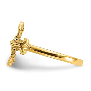 IceCarats 14K Yellow Gold Lord Jesus Christ Crucifix Holy Cross Ring Christian Religious Band Size 7