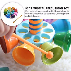 TOYMYTOY 1 Set Music Rotating Bell Toy Baby Percussion Instrument Bell Toys for Baby, Kids Musical Instruments Set Baby Drum Set Educational Toy Musical Bells for Kids