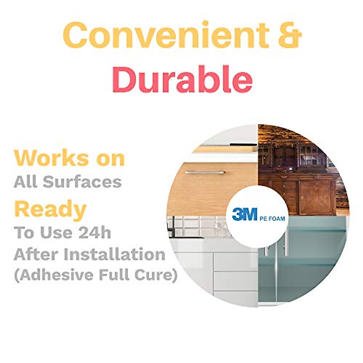 Cabinet Locks Child Safety Latches - Baby Proofing Cabinets & Drawers Locks - Child Proof Your Home - No Drilling & No Tools Required! (8 Pack)