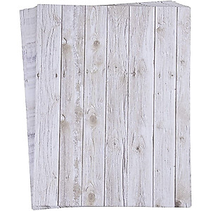 48 Sheets Rustic Wood Grain Stationery, Letter Writing Paper for Scrapbooking, Invitations, Crafts (8.5 x 11 In)