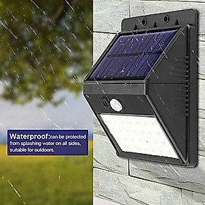 Zerone Solar Powered Light, 28 LED Solar Sensor Light Garden Light Wall Light Turns on Automatically 3 Modes for Home Garden