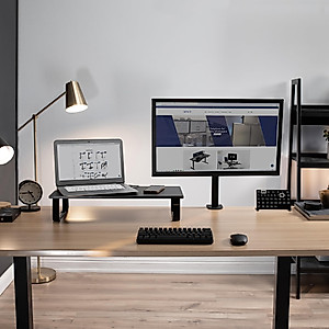 VIVO Monitor and Laptop Stand, 24 inch Desktop Riser, Black, STAND-V000D