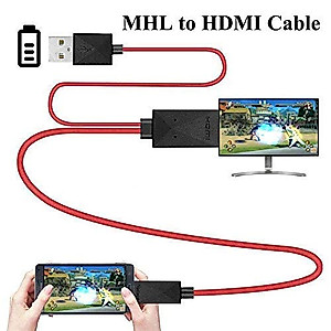 Master Cables Universal Micro USB MHL to HDMI Media HDTV Adapter 6.5ft Cable 11 Pin for Samsung Galaxy S4 S5 Note 2 3 4 8 Note Edge HTC M8 HTC One LG Sony Android Cell Phone Branded