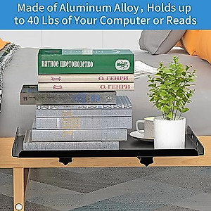 GAGUIUP Aluminum Alloy Bedside Shelf for Bed, Heavy Duty Bunk Bed Shelf Holds up to 40 Lbs, Clip On Nightstand Tray College Dorm Room Essential Bed Side Table with Charging Slot for Bed Frame, Loft