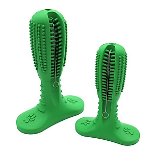 Dog Toothbrush Chew Toy (Patented) for Aggressive Chewers (for Medium and Large Sized Dogs), Dog Teeth Stick, Dog Teeth Cleaning Toy, Toys for Dogs, Green