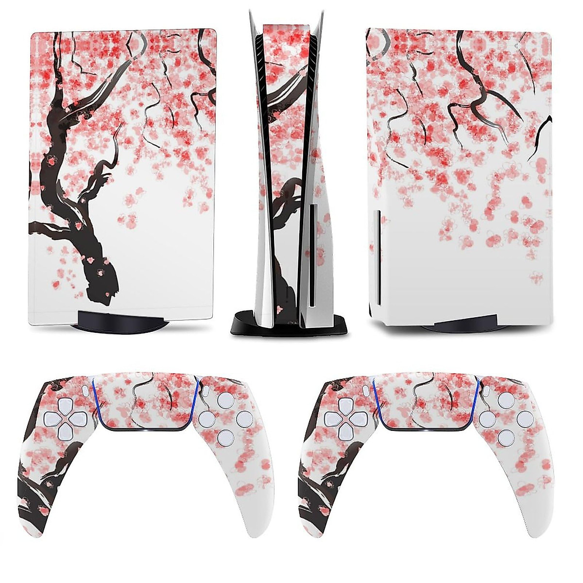 AoHanan Cherry Tree Blossom 5 Skin Controller Accessories Cover Skins Anime Vinyl Cover Sticker Full Set for 5 Disc Edition