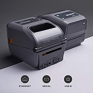 Zebra ZD620t Thermal Transfer Desktop Printer 300 dpi Print Width 4 in Ethernet Serial USB ZD62043-T01F00EZ (Renewed)