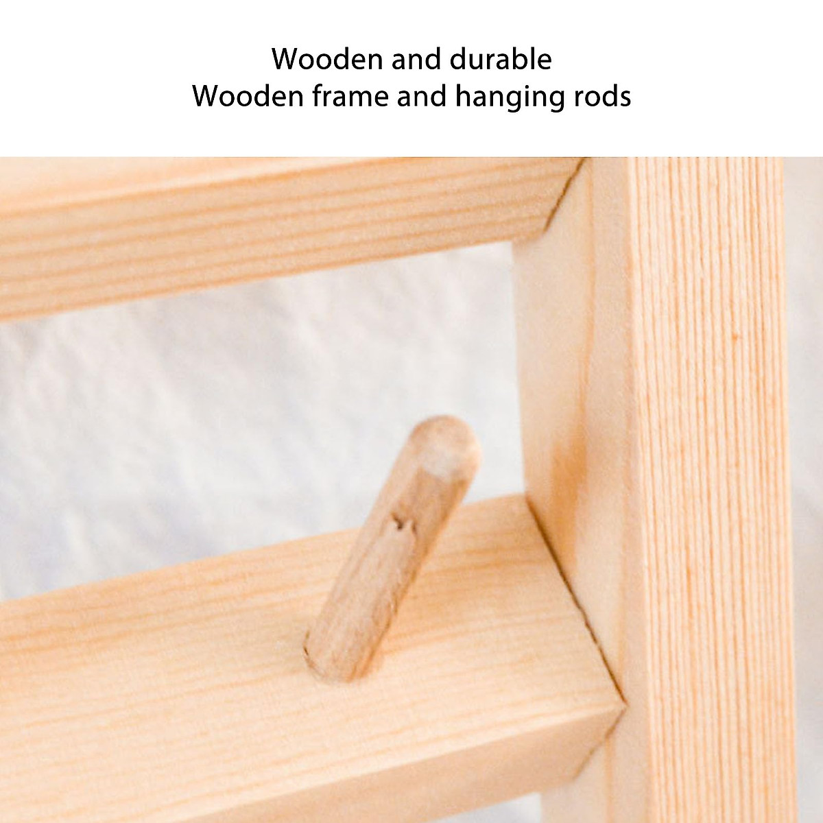 Thread Holder 48 Spools Thread Rack Wall Mounted Wooden Thread Holder, DIY Embroidery Spool Thread Organizer for Household Sewing, 13.4 x 16.1in Thread Rack with Hanging Hook