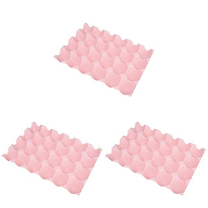 Cabilock 3pcs Dispenser Wheat Straw Breakage-proof Stackable Holder Rack Display Container Eggs for Crate Fridge Storing Tray Refrigerator Storage Random Grids Kitchen Plate Color Flats
