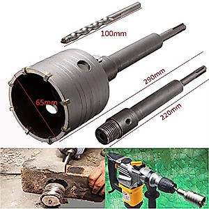 Hanperal Hole Saw Kit for SDS Plus, 65mm SDS Plus Shank Hole Saw Cutter Concrete Cement Stone Wall Drill Bit