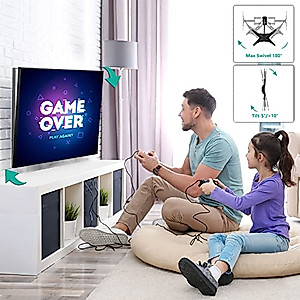 WALI TV Wall Mount for Most 26-55 inch LED TV Flat Panel Screen, Full Motion TV Mount Bracket with Perfect Center Design VESA up to 400x400mm, Weight up to 99lbs (2655LO), Black