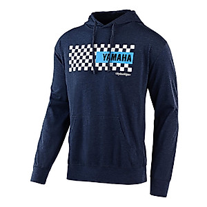 Troy Lee Designs Official Mens Yamaha Checkers | Fleece | Pullover | Hoodie (Navy Heather, XXL)