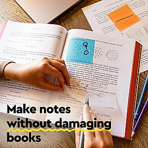 Post-it Transparent Notes, 2.8 in. x 2.8 in., Blue, Pink, Green and Orange Sticky Notes, School Supplies, Office Products, Great for Studying, 8 Pads