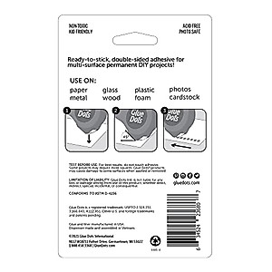 Glue Dots, Glue Squares Dot N' Go Dispenser, Double-Sided, 3/16", 450 Dots, Permanent, DIY Craft Glue Tape, Sticky Adhesive Glue Points, Liquid Hot Glue Alternative, Clear