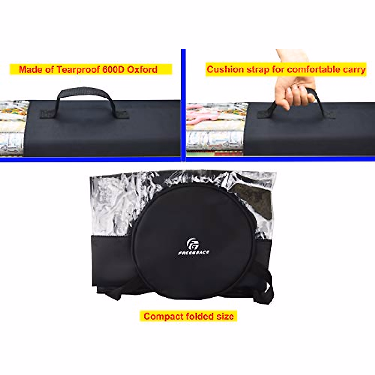 Freegrace Gift Wrap Organizer | Large 9" x 40.9" Wrapping Paper Rolls Storage Bag | Tearproof & Space Saving Under Bed Gift Bag Organization (Black)