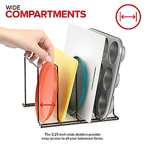 Stock Your Home Bronze (2 Pack) Steel Baking Pan Organizer Rack for Cabinet or Counter, Holder for Kitchen Cutting Boards, Pot Lids, or Cookie Sheets - Rust Proof Wire, Drying Storage