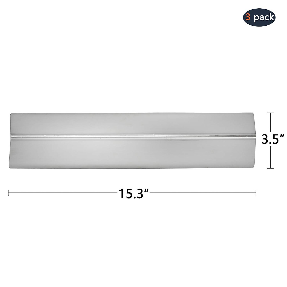 Hongso 15.3" Stainless Steel Grill Heat Shield Tent Flavorizer Bars Replacement for Weber Spirit 200 Series, Spirit E/S 200 & 210, Spirit II 210 Series with Front-Mounted Control Panels, 7635, 3-Pack