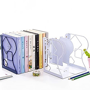 Book GELTDN Retractable Book Support Stand Telescopic Metal Bookends Shelf Bookrack Organizer Home School Office Supplies Stand ( Color : D )