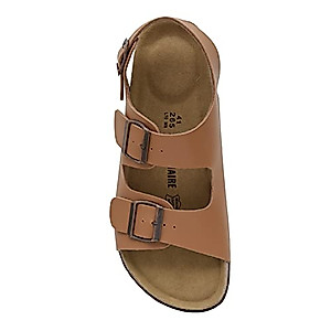 CUSHIONAIRE Men's Leland Cork footbed Sandal with +Comfort, Tan Nappa 11