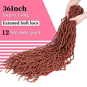 6Packs 36Inch Soft Locs Crochet Hair Faux Locs Crochet Braids Hair 350# Goddess Locs Synthetic Hair Extend Soft Locs Braiding Hair for Women (36 Inch (6packs), 350#)