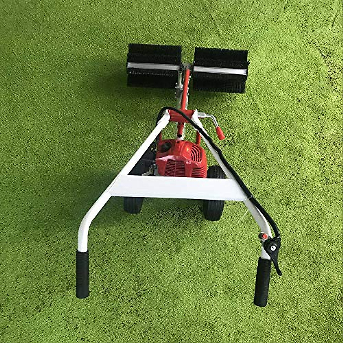 DONSU 43CC 1.7HP Sweeper Broom 2 Stroke Walk Behind Snow Sweeper Handheld Gasoline Brush Broom Sweeping Machine for Garden Lawn Yard Sidewalk Driveway Turf Grass Cleaning