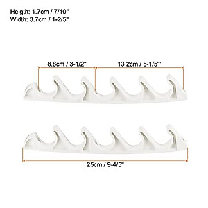 PATIKIL Chaise Adjustment Bracket, 4 Pack 5 Position Lawn Yard Multi Position Back Support Adjuster for Outdoor Lounge Patio, White
