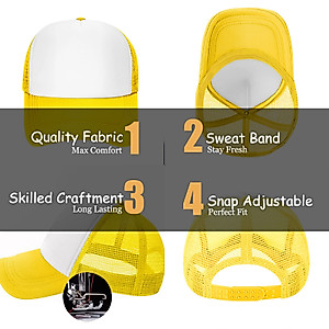 Giavuwn Custom Emboridered Two Tone Trucker Hat Meshback Snap Adjustable Baseball Caps for Men & Women