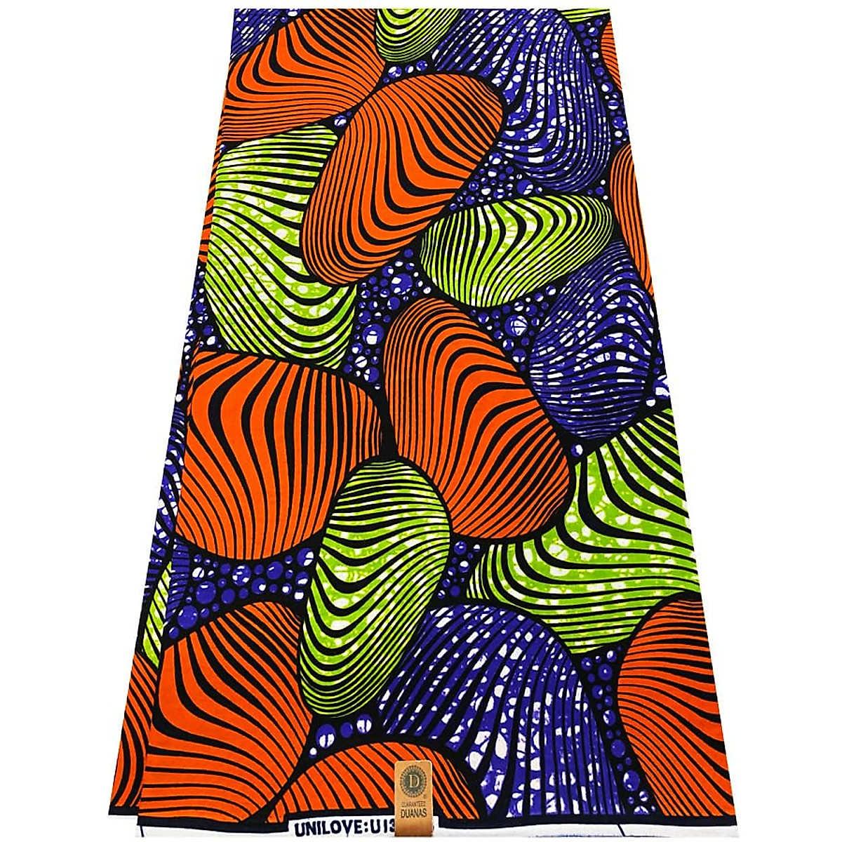 African Ankara Wax Prints Fabrics-Abstract Design- Yellow, Blue, White, Black, Sell by 6 Yards- 100% Cotton-for Men and Women