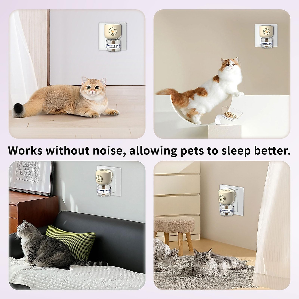 Cat Calming Diffuser Plug-in, Pheremones Calming Diffuser for Cats and Dog Multicat Diffuser Starter Kit Compatible with Cat Calming Spray, ONLY Diffuser Head