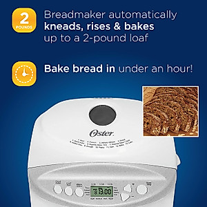Oster Expressbake Bread Maker with Gluten-Free Setting, 2 Pound, White (CKSTBR9050-NP)