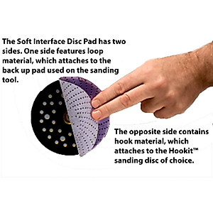 3M Clean Sanding Soft Interface Disc Pad, 44 Holes - Disc Backup Pad for Vacuum Sander - Hook and Loop Attachment - 5" x .5" - 28321