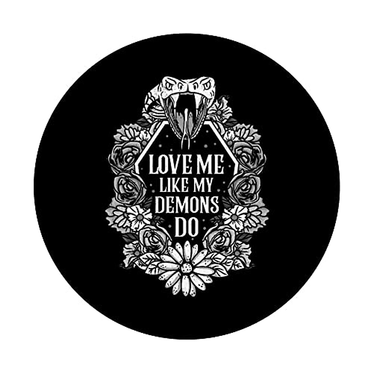 Love Me Like My Demons Do I Creepy Cute Gothic Girl PopSockets Swappable PopGrip
