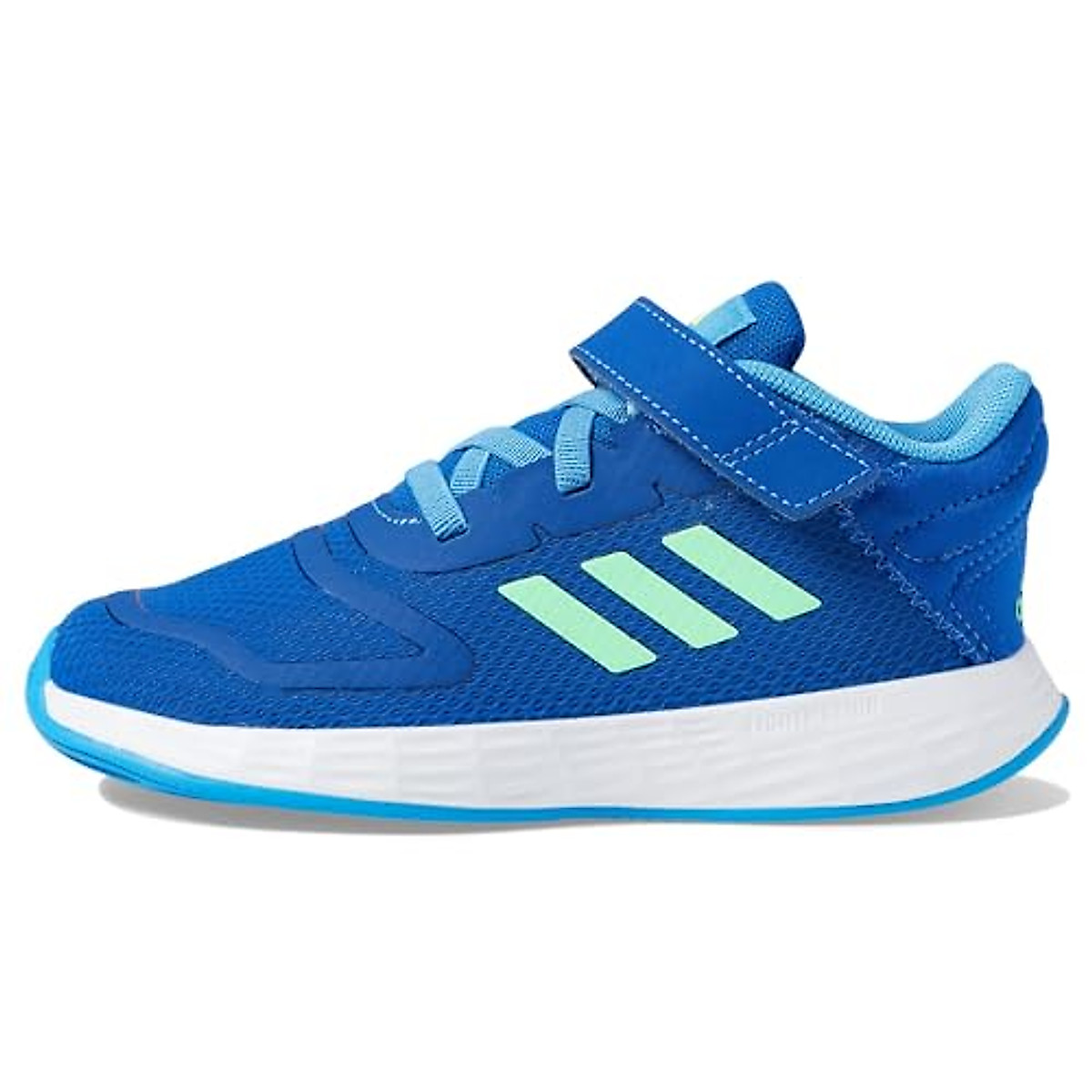 adidas Duramo 10 Running Shoe, Team Royal Blue/Beam Green/Pulse Blue (Elastic), 2 US Unisex Little Kid