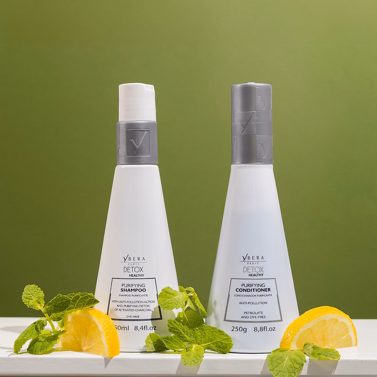 YBERA PARIS Professional Detox Healthy DUO | Refreshing Care for Oily | Prevent Hair Loss | Stimulate Growth & Improve Damaged Hair | Shampoo 8.4 Oz & Conditioner 8.8 Oz