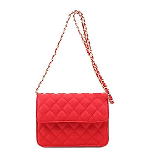 Vegan Leather Boxy Minimalistic Flap Satchel Shoulder Bag Crossbody Purse Handbag SET (Minimal Flap Style - Blue)