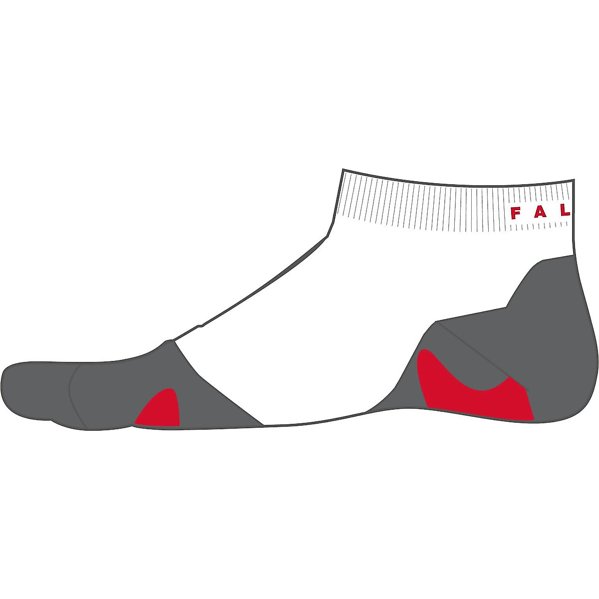 FALKE Men's RU5 Race Short Running Socks, Quarter Length, Ultralight Cushion, Athletic, Breathable Quick Dry, Nylon, White (White-Mix 2020), 6.5-8.5, 1 Pair