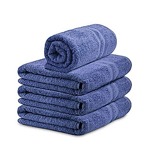 TALVANIA Luxury Bath Towels - 100% Ring Spun Cotton 650 GSM Big Hotel Bath Towel Set of 4 Perfect for Pool Spa, Bathrooms
