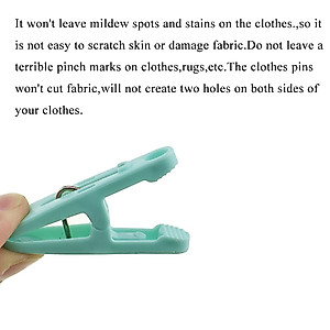 Hahiyo Plastic Clothespins Sock Clip Laundry 2inch Length with Spring Strong Grip Windproof Easy Pinch Hang Save Space Not Damage Leave Pinch Mark for Clothesline Towel Assorted 18PCS