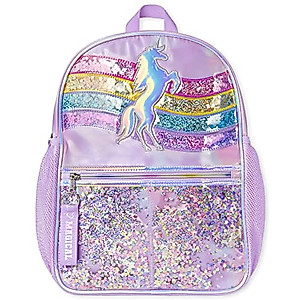 The Children's Place Kids' Preschool Elementary Backpack for Boys Girl, Multicolor Unicorn Confetti Shaker, NO_Size